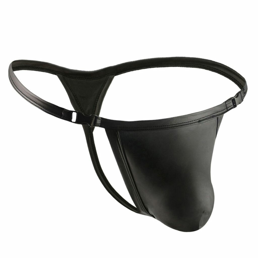 Мужские стринги из искусственной кожи