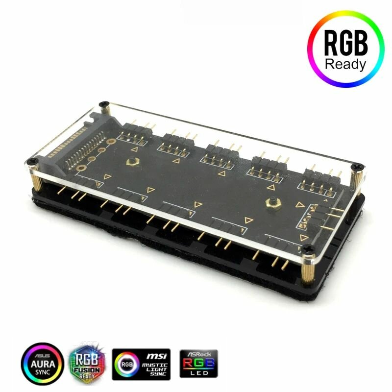 12 В 4-контактный RGB AURA 5 В 3-контактный ARGB RGBW кабельный разветвитель-концентратор с лентой и удлинительным кабелем-адаптером светодиодная лента RGB вентилятор для ПК