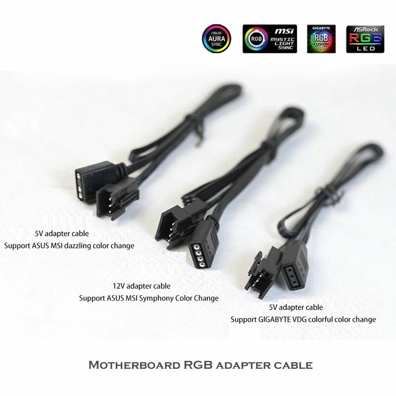 Кабель-адаптер Phanteks M/B RGB SYNC, переходник JST, 4-контактный / 3-контактный, удлинительный кабель «мама-папа»