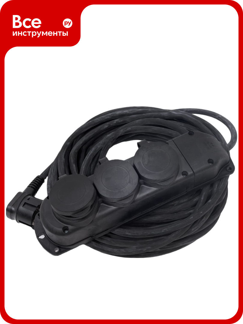 Удлинитель ПП удлинитель смотка У1С-3-10 кг,5(рез), 3гнезда, 10м, с заземлением + IP44 3x1