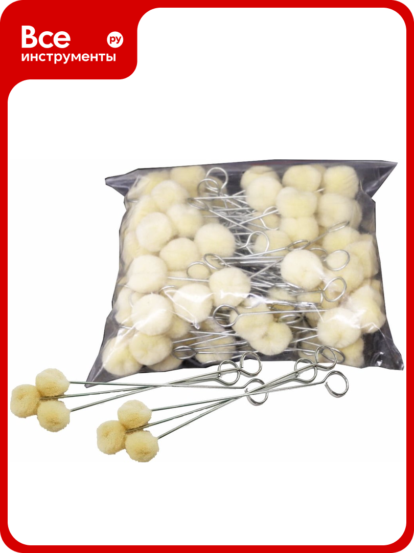 Аппликаторы для нанесения праймера Русский Мастер 12 см, 100 шт. РМ-382475