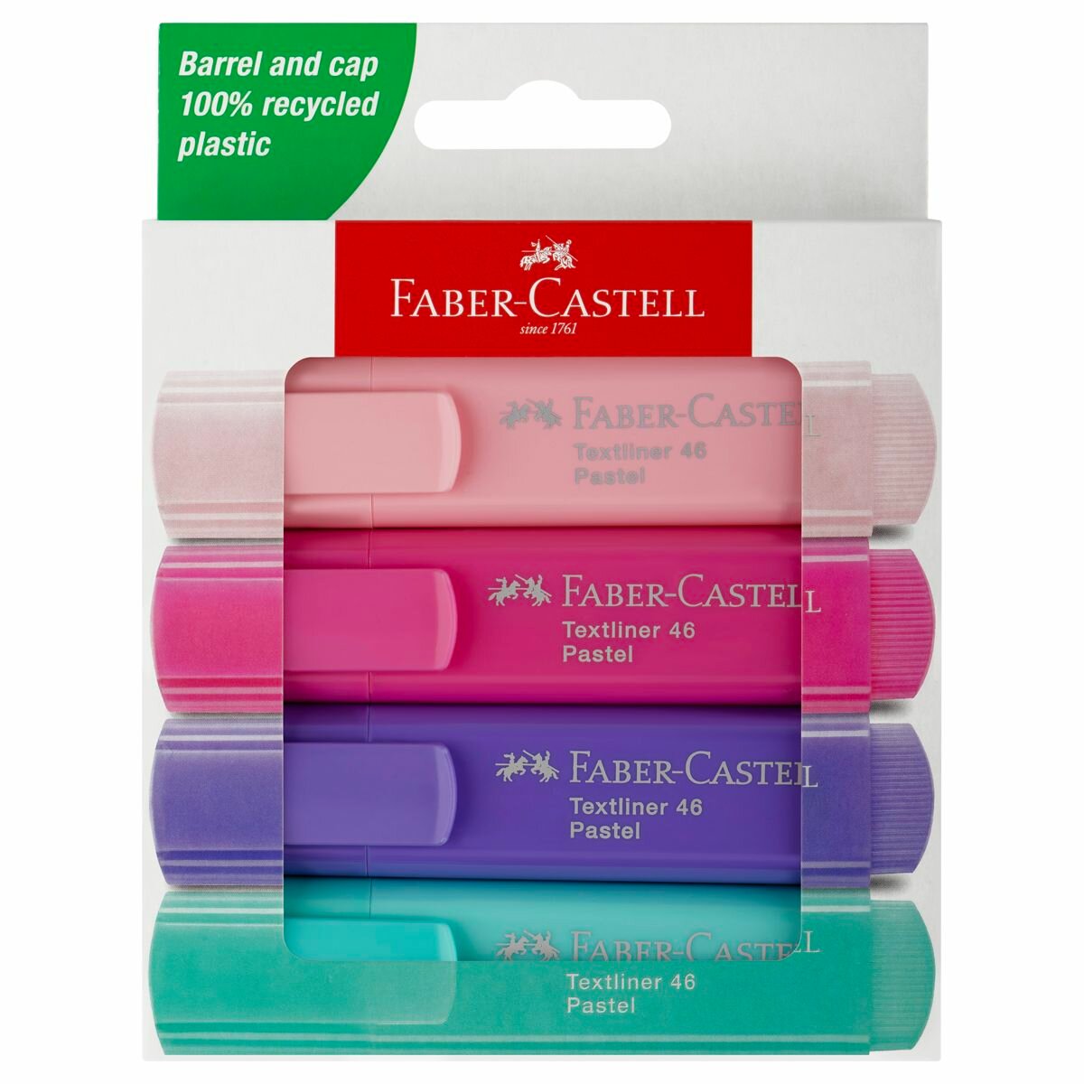Набор текстовыделителей Faber-Castell "46 Pastel" 4 пастельных цв, 1-5мм, картон. уп.