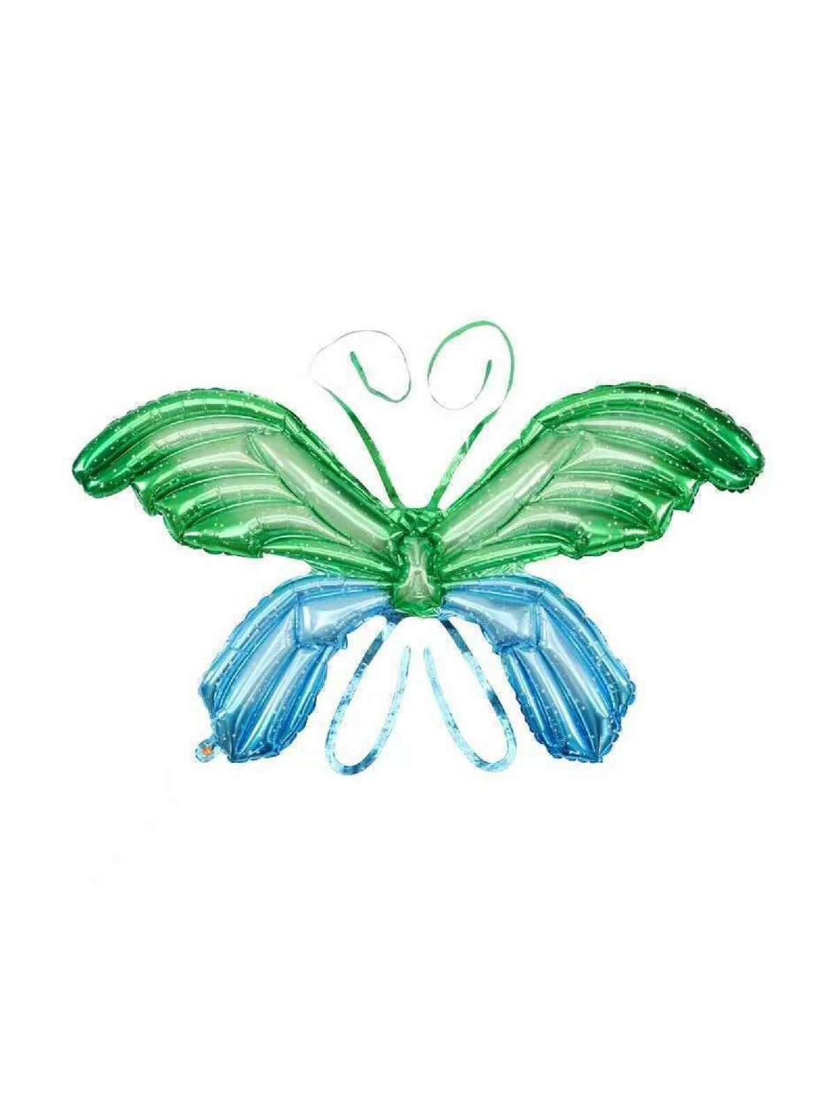 Костюм феи с крыльями бабочки, звездно - зеленый