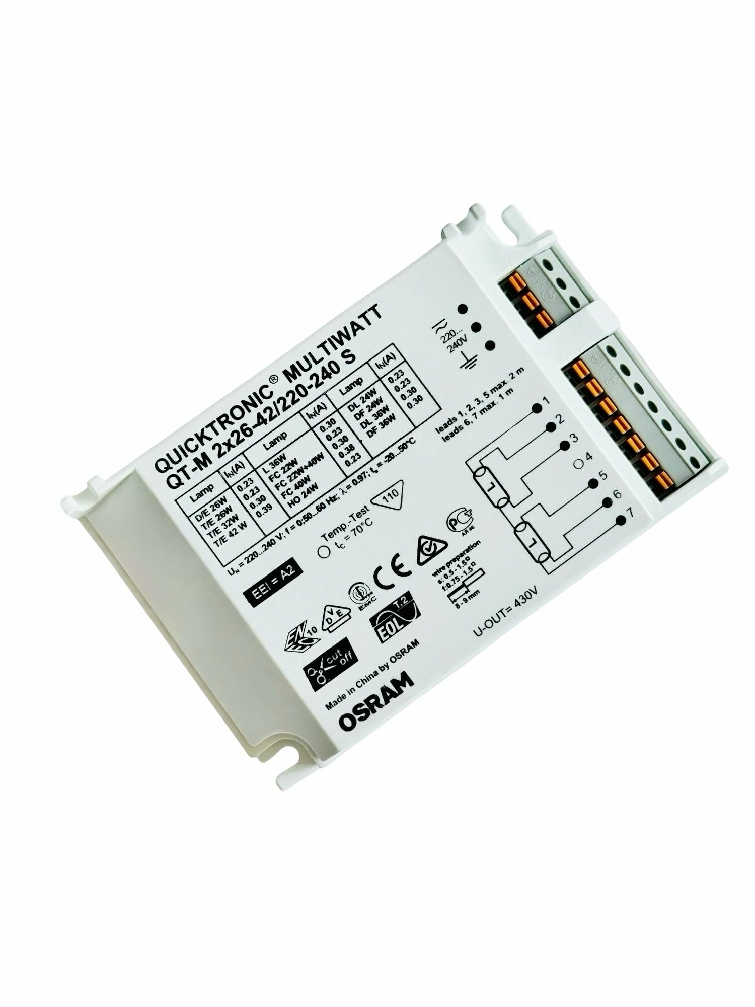 ЭПРА OSRAM QUICKTRONIC MULTIWATT QT-M 2x26-42/220-240 S