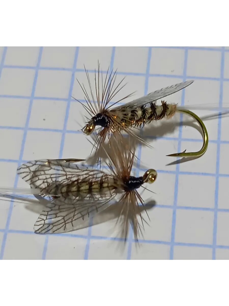 Мушка верховая. Для ловли хариуса и другой рыбы. 2 штуки.