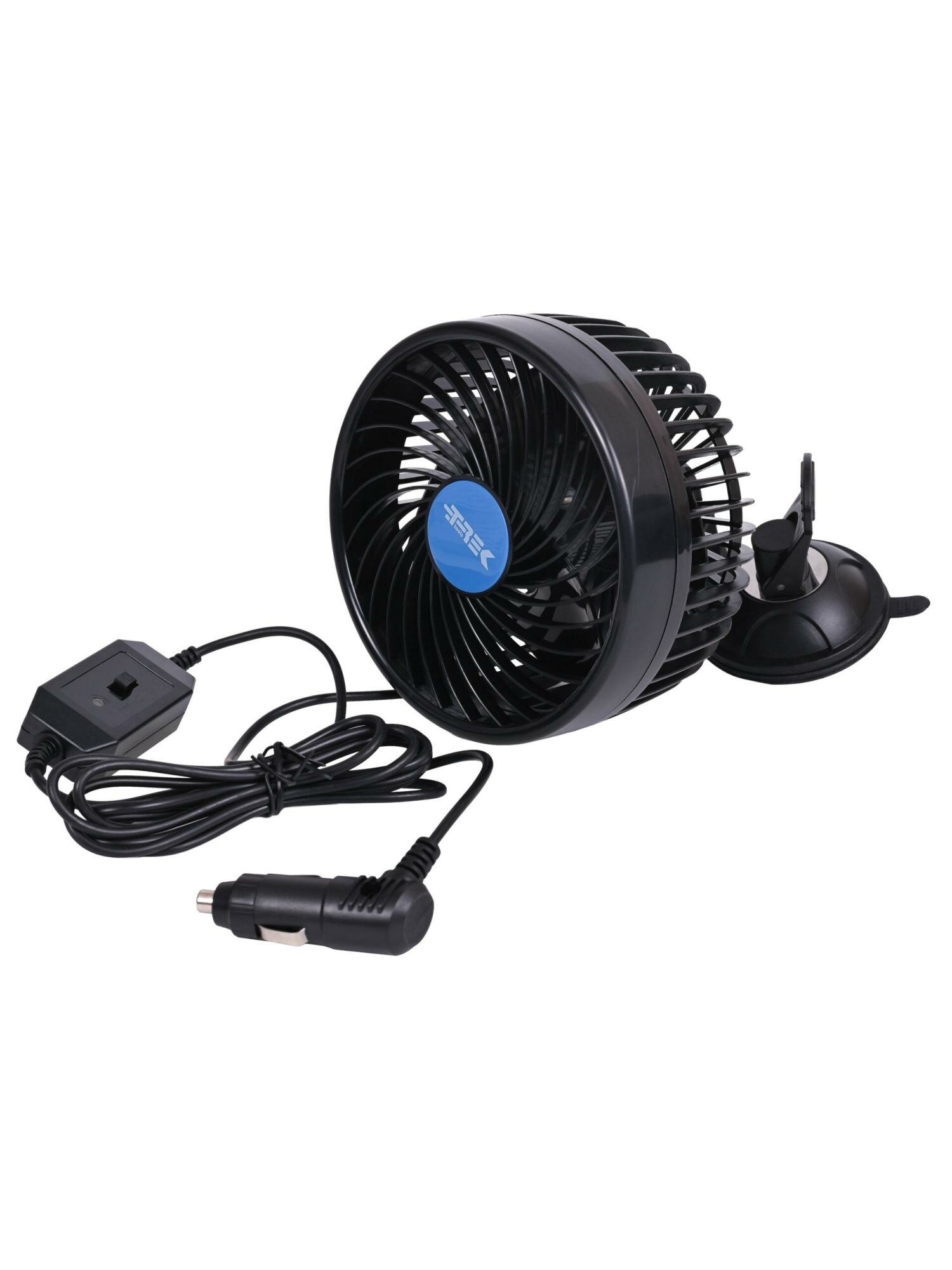Вентилятор автомобильный TREK Т-703 12V, 6", 9Вт (присоска) одинарный