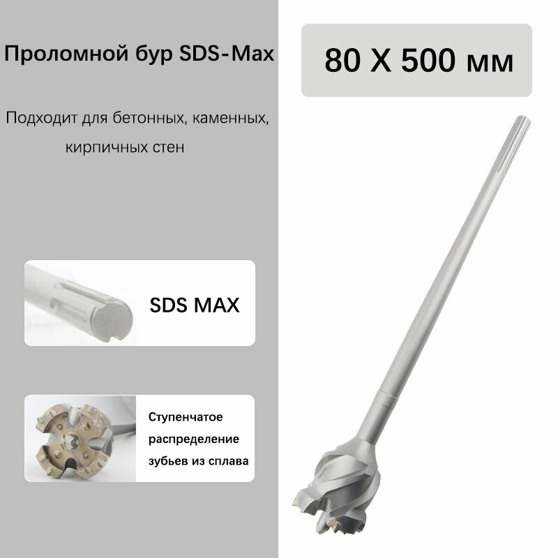 Проломной бур SDS-Max / 80х500мм