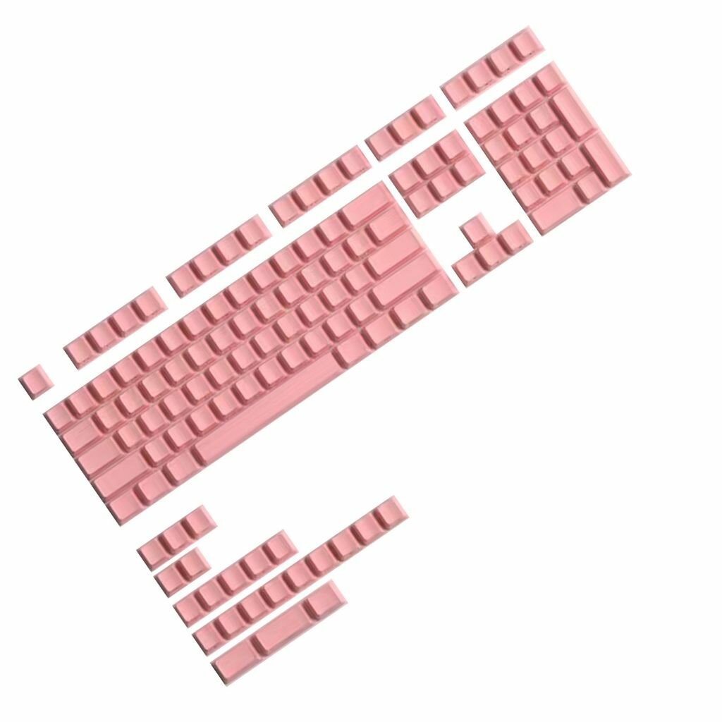 (131 клавиша) Штатные полупрозрачные колпачки для клавиш с гравировкой по высоте - розовый