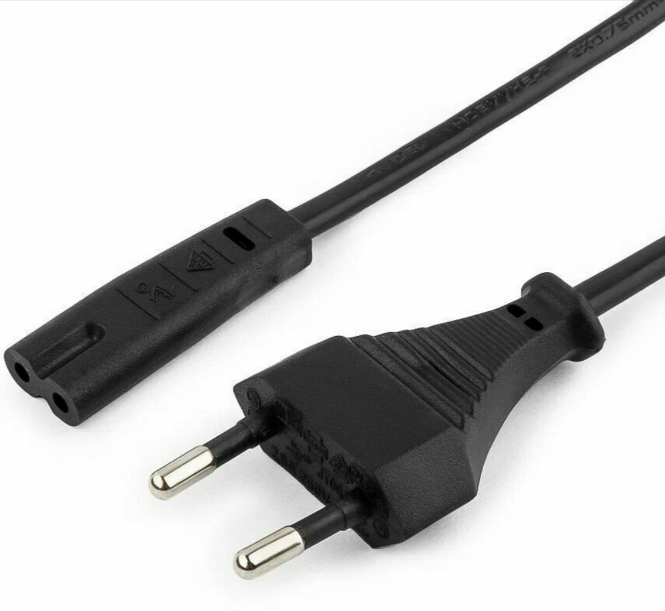 Кабель питания "Сетевой шнур" -1,2м. (для радио) 2x0,75мм. универс. (черный)