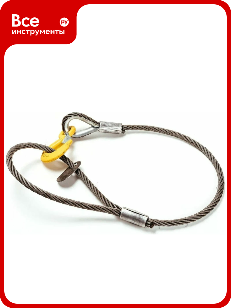 Одноветвевой канатный строп ТамбовТехСнаб 1СК 0.8 т, 10 м, опрессовка 7930130717543 из качественной стали