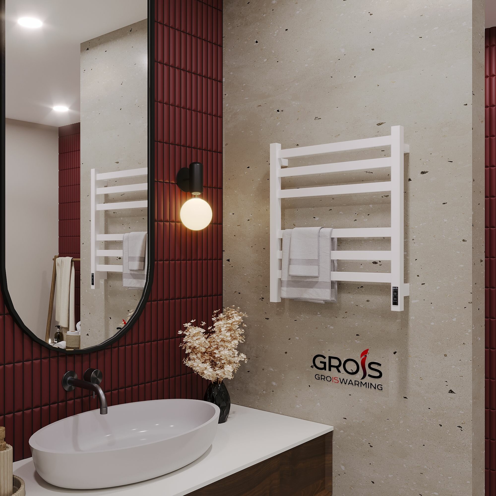 Полотенцесушитель электрический Бруно GR-121 400*600 П6 универсальный белый