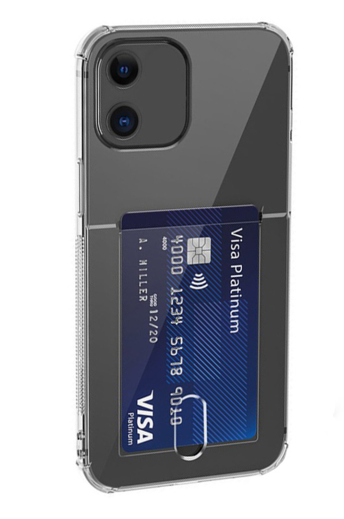 Чехол силиконовый для iPhone 11 (6.1), с карманом для карты, микс, X-CASE, затемненный