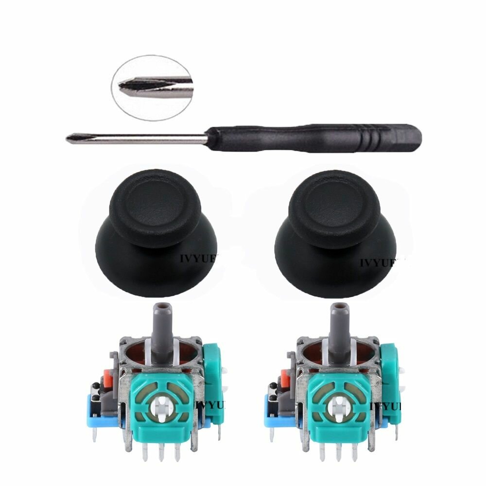 2 аналоговых стика + 2 грибка + отвертка для геймпада Dualshock 4 PS4 MyPads (Зеленый)