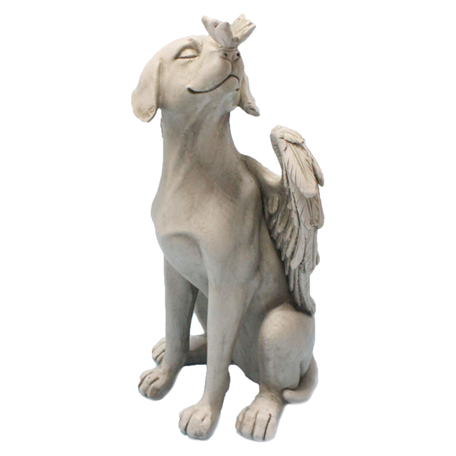 Angel Dog Memorial Statue Hand Carving Vivid Exquisite Synthetic Resin Pet Stones for Outdoor Garden