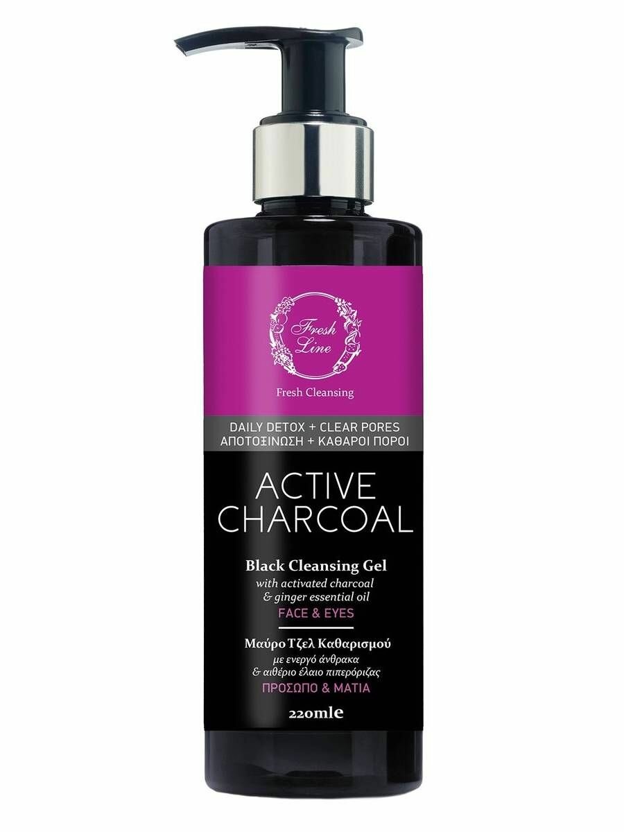 Древесный уголь Гель для лица и глаз для всех типов кожи очищающий, 220 мл