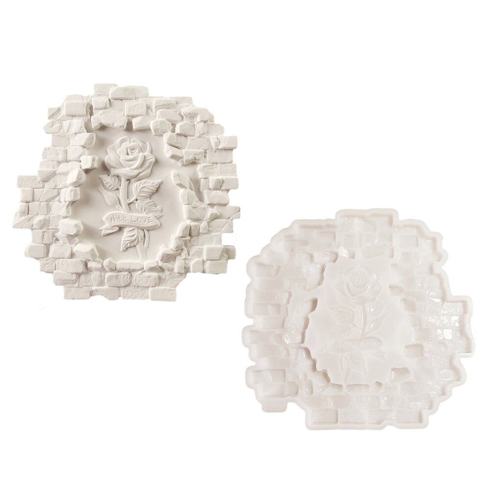 Силиконовая форма "Сделай сам", настенная гипсовая форма с цветком розы в виде объемной настенной плитки