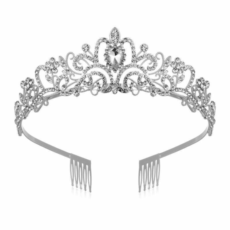 Головной убор-корона для волос невесты на свадебной тарелке-серебристый