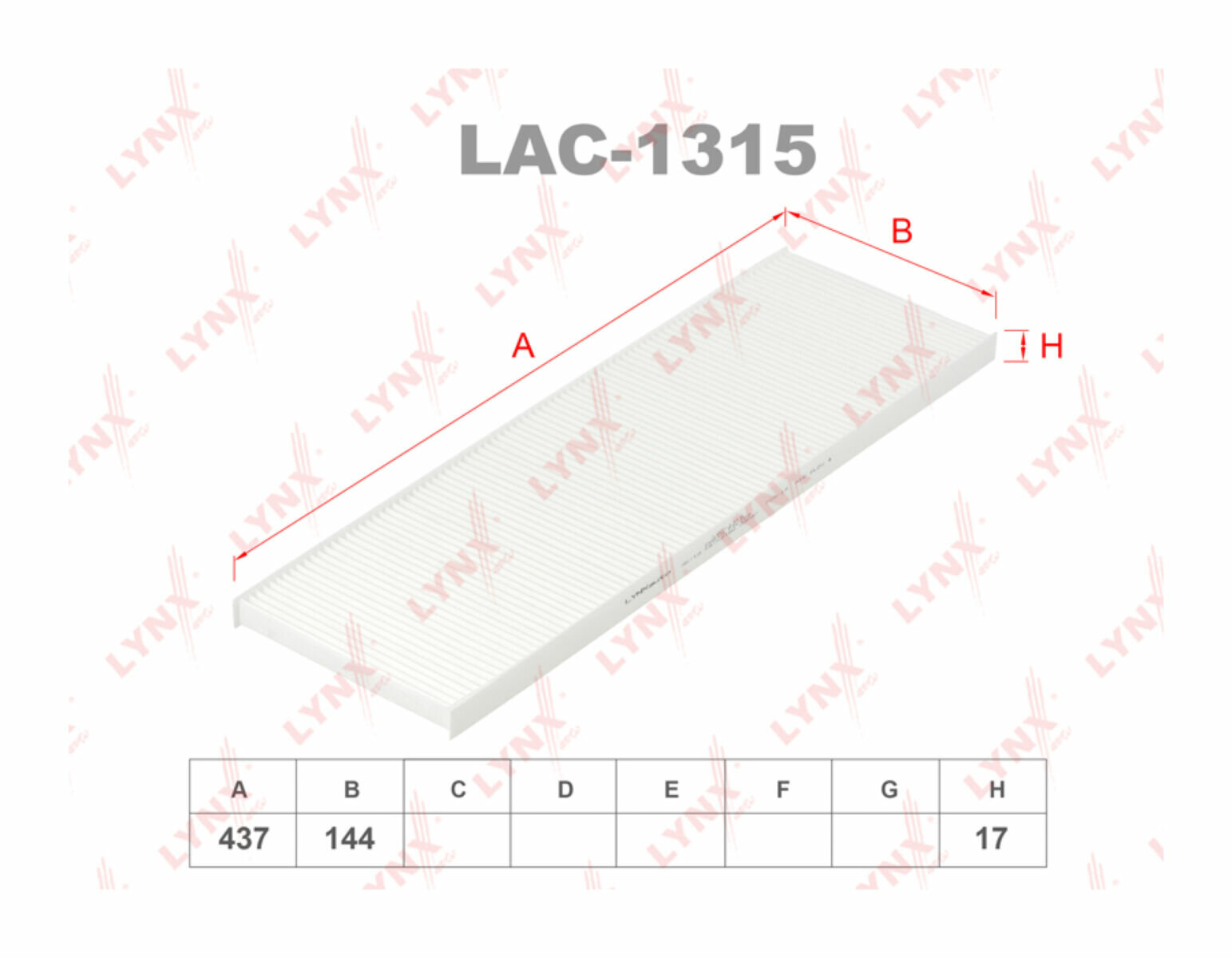 Lac-1315 Фильтр Салонный Lynxauto(Lynx Lac-1315)
