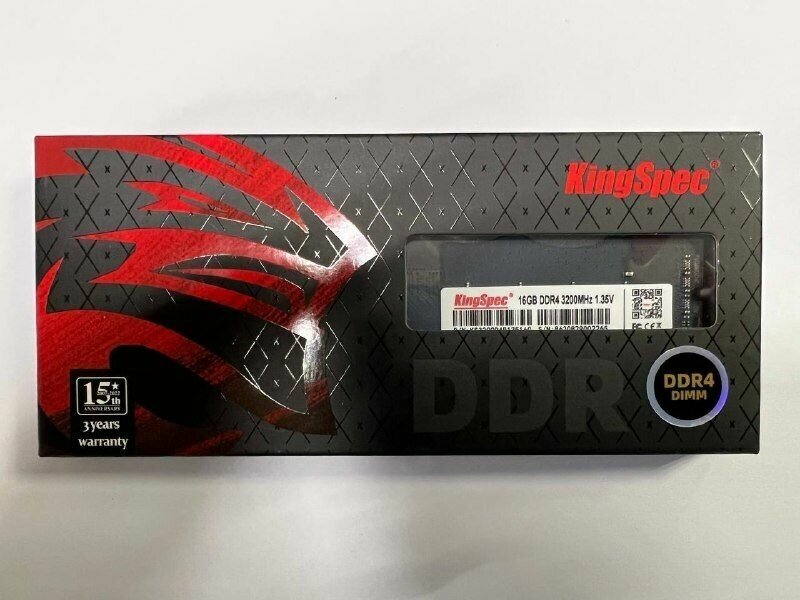 Оперативная память KINGSPEC KS3200D4P13516G DDR4 - 1x 16ГБ 3200МГц DIMM Ret