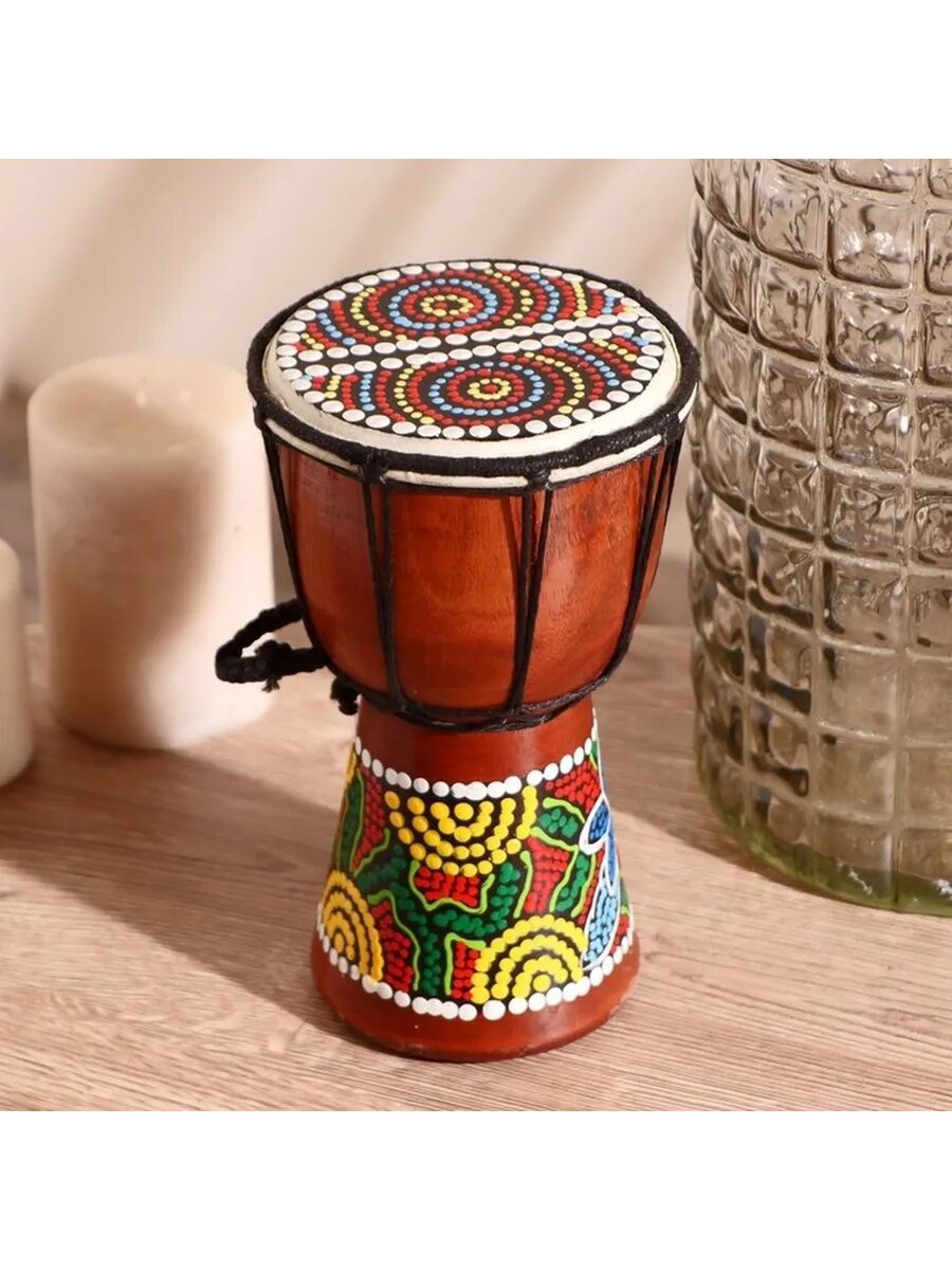 Маленький декоративный джембе с цветочным узором