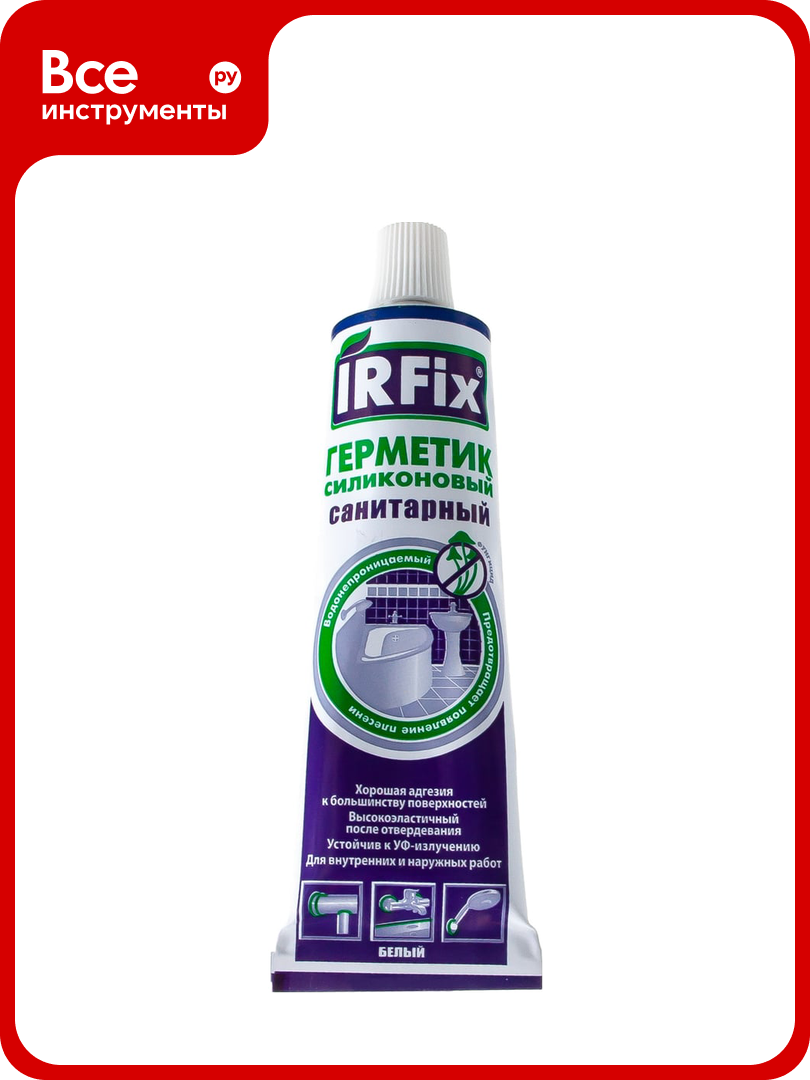 Силиконовый санитарный герметик IRFIX Sanitary белый 60 мл 20064