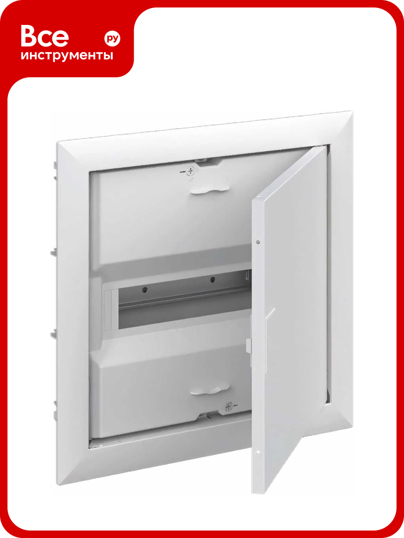 Шкаф внутреннего монтажа ABB UK610V2RU на 12м с винтовыми N/PE 2CPX077855R9999, пластиковый корпус, металлическая дверца