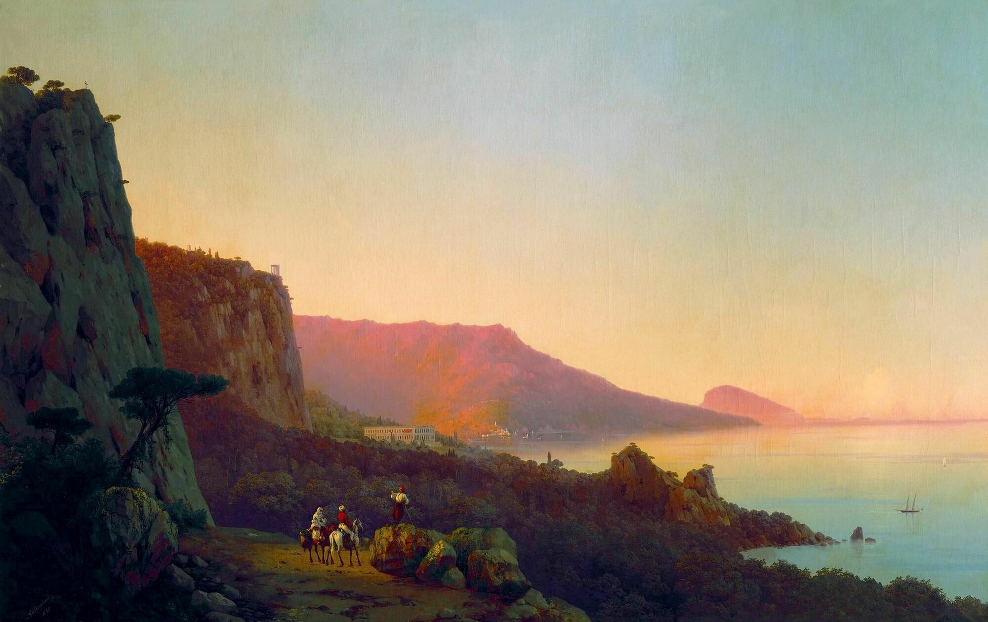 Картина Айвазовского Вечер в Крыму Ялта 80х50 см