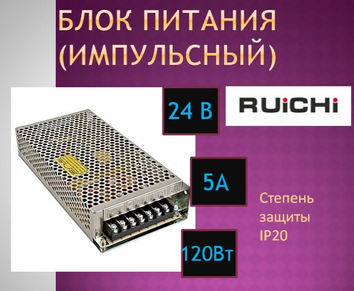 Импульсный блок питания 24В, 5А, 60Вт
