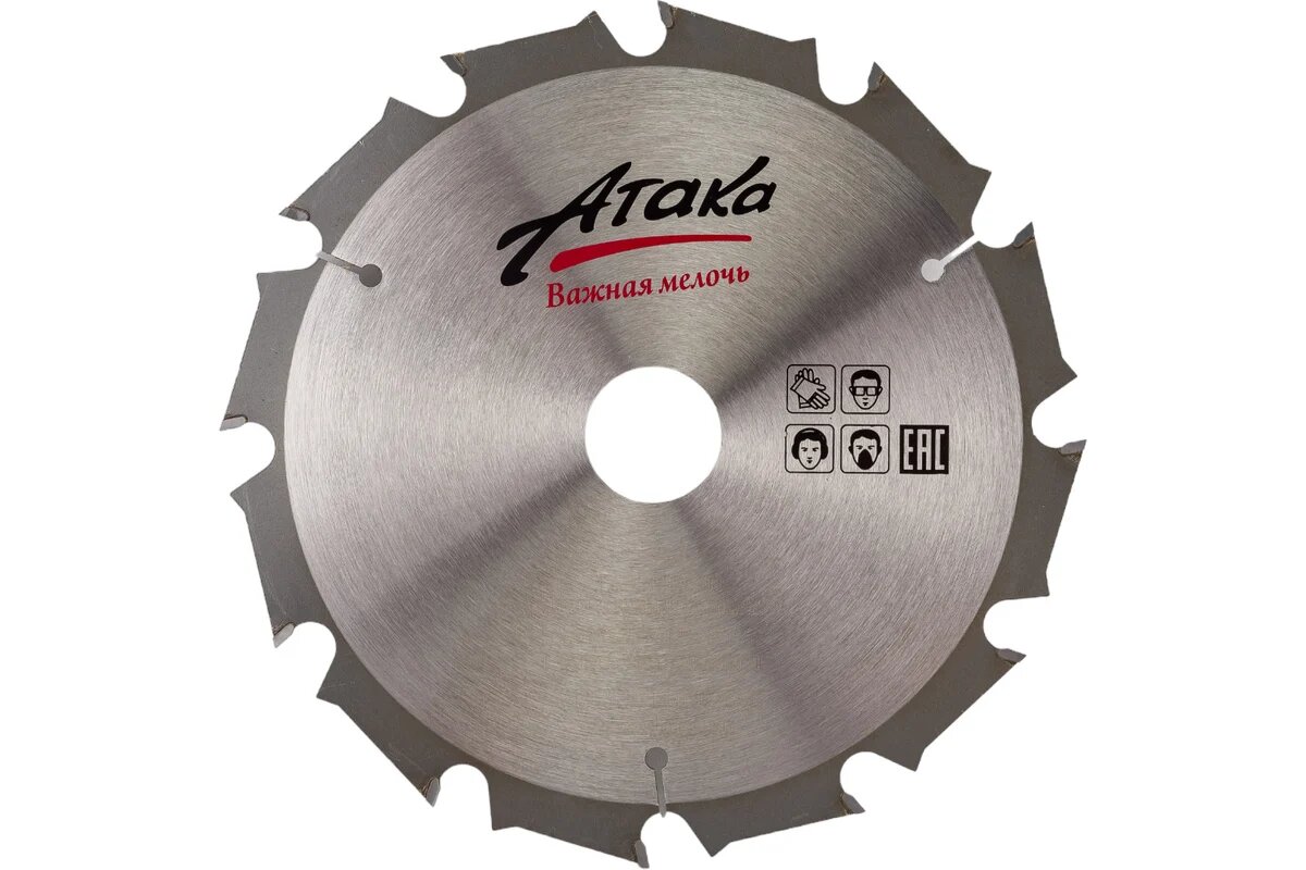 Атака Диск пильный 190 мм, 12 зубьев, посадочный диаметр 30 мм, газобетон и дерево профи