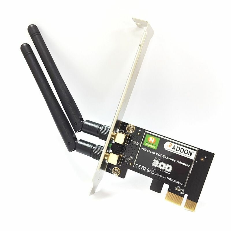 Wi-Fi PCI-E Адаптер NWP310E, 2.4 ГГц, 300 Мбит/сек, Сетевая Карта для ПК, для Компьютера