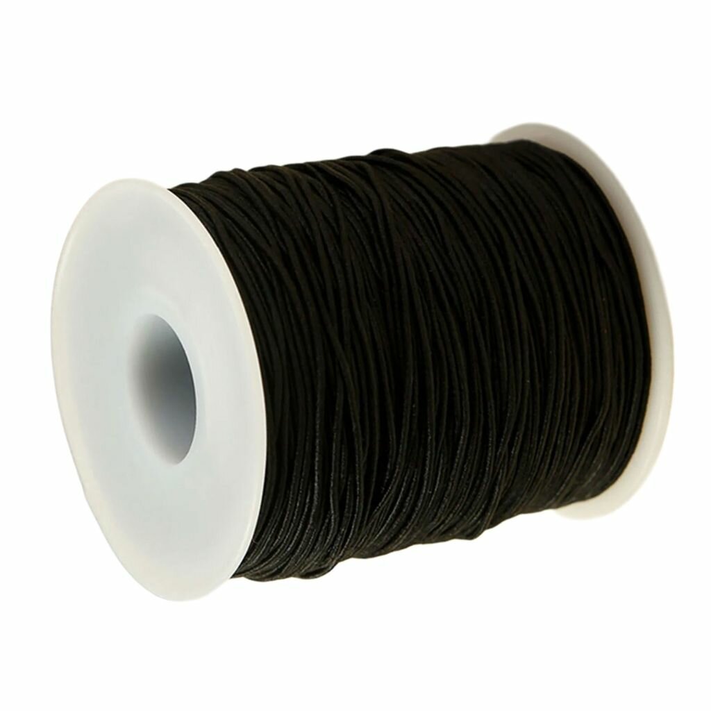 Вышитая бисером эластичная нить-черная