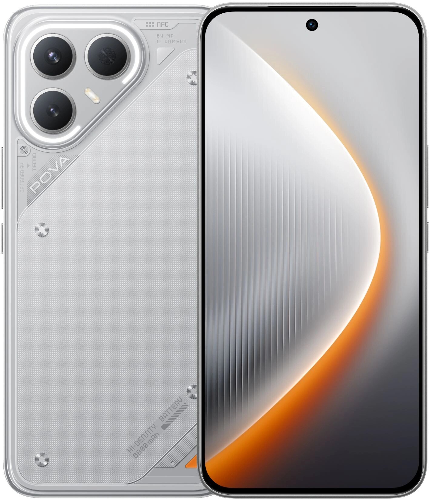 Смартфон Tecno POVA 7 Pro 5G 256Gb 12Gb DYNAMIC GREY 3G 4G 6.8" 1080x2460 And14 50Mpix 802.11 a/b/g/n/ac