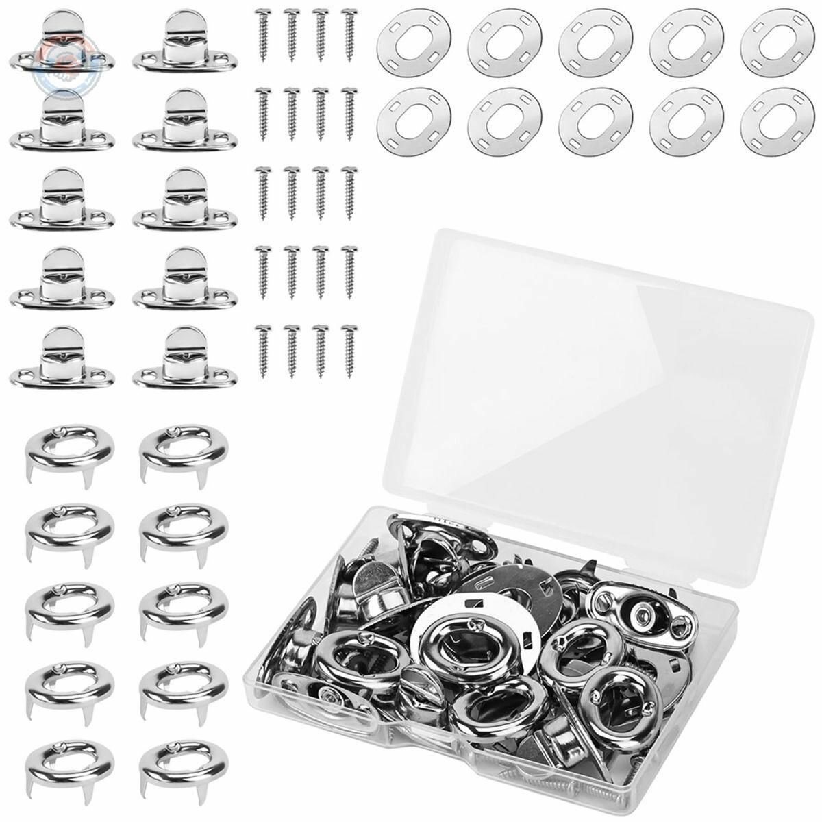 Застежки-заклепки морского класса Twist Lock с поворотной кнопкой и люверсом 10 комплектов для надежного крепления брезента, парусов и тентов