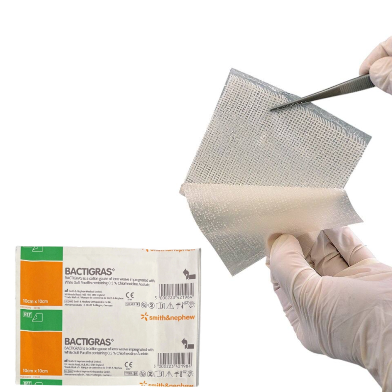 Smith+Nephew BACTIGRAS Повязка марлевая парафинизир с хлоргексидина ацетатом бактиграс 10х10 см
