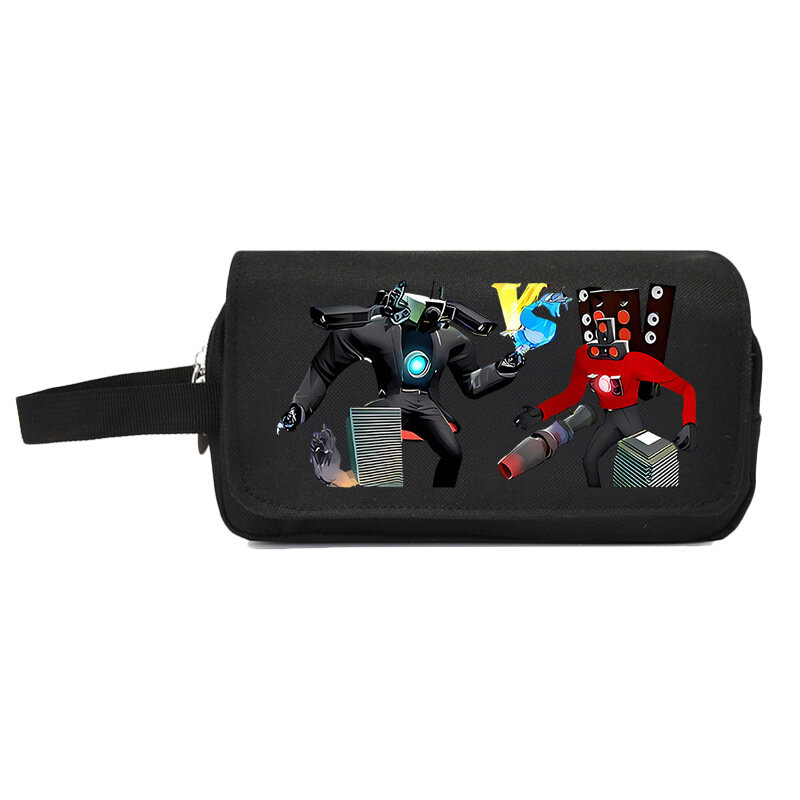 Пенал, для начальной и средней школы, черный, большая вместимость