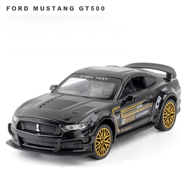 1:32 Ford Mustang Shelby GT500 Supercar High Simulation Модель автомобиля из сплава с инерционным механизмом для детей Игрушечная машинка с 4 открытыми дверями Подарки для детей