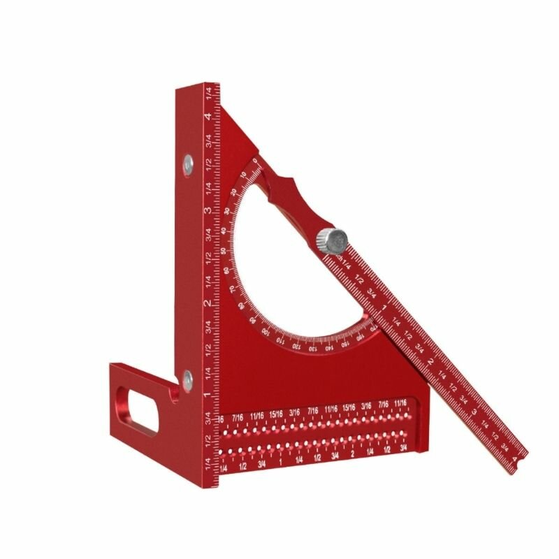 Эргономичные полукруглые угломеры, точные разметочные линейки для мастеров, - Красный Английский