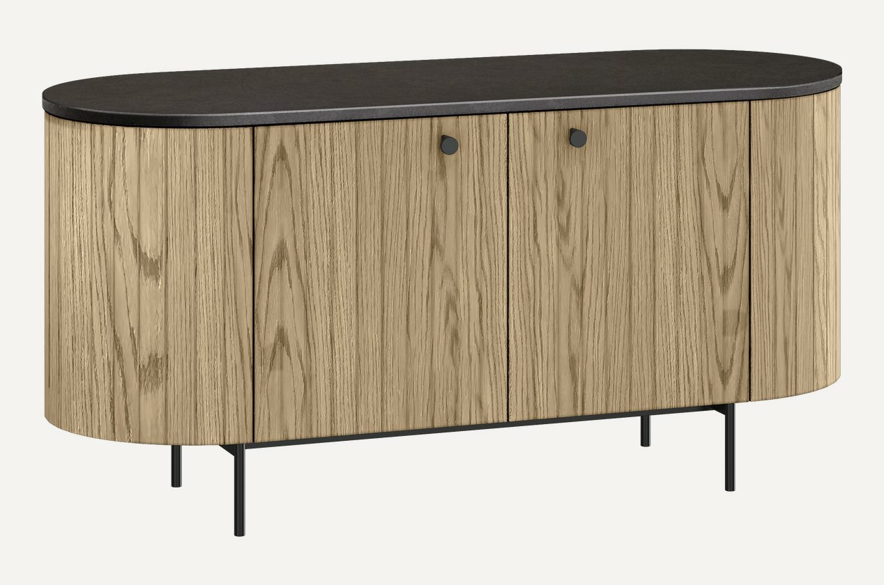 Тумба под телевизор Любимый Дом Рэнди, 114.4 х 44.4 х 56.2 см, Чёрный/Дуб тангент, SL