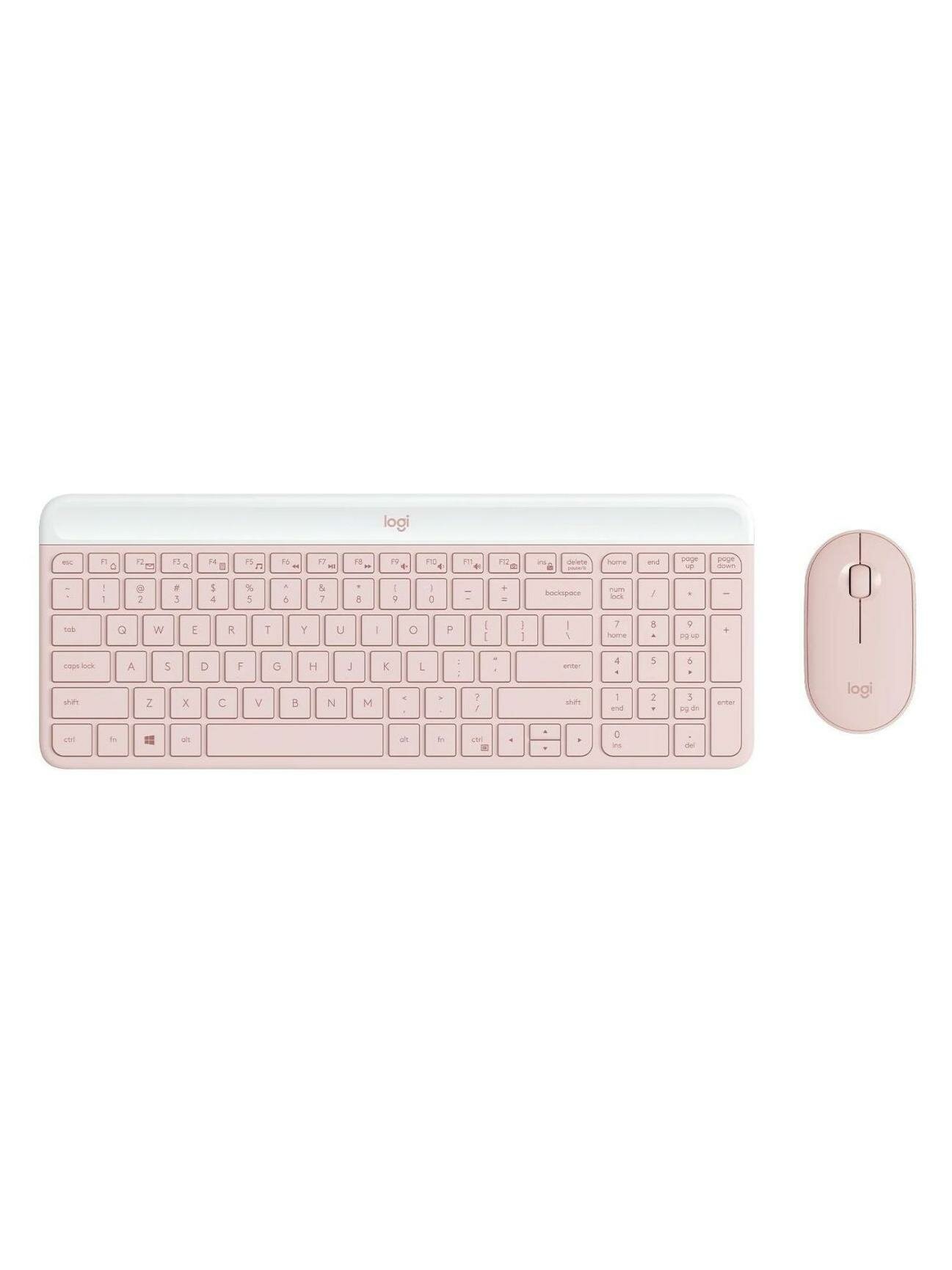Комплект клавиатура+мышь Logitech MK470 Rose Pink (русская раскладка)