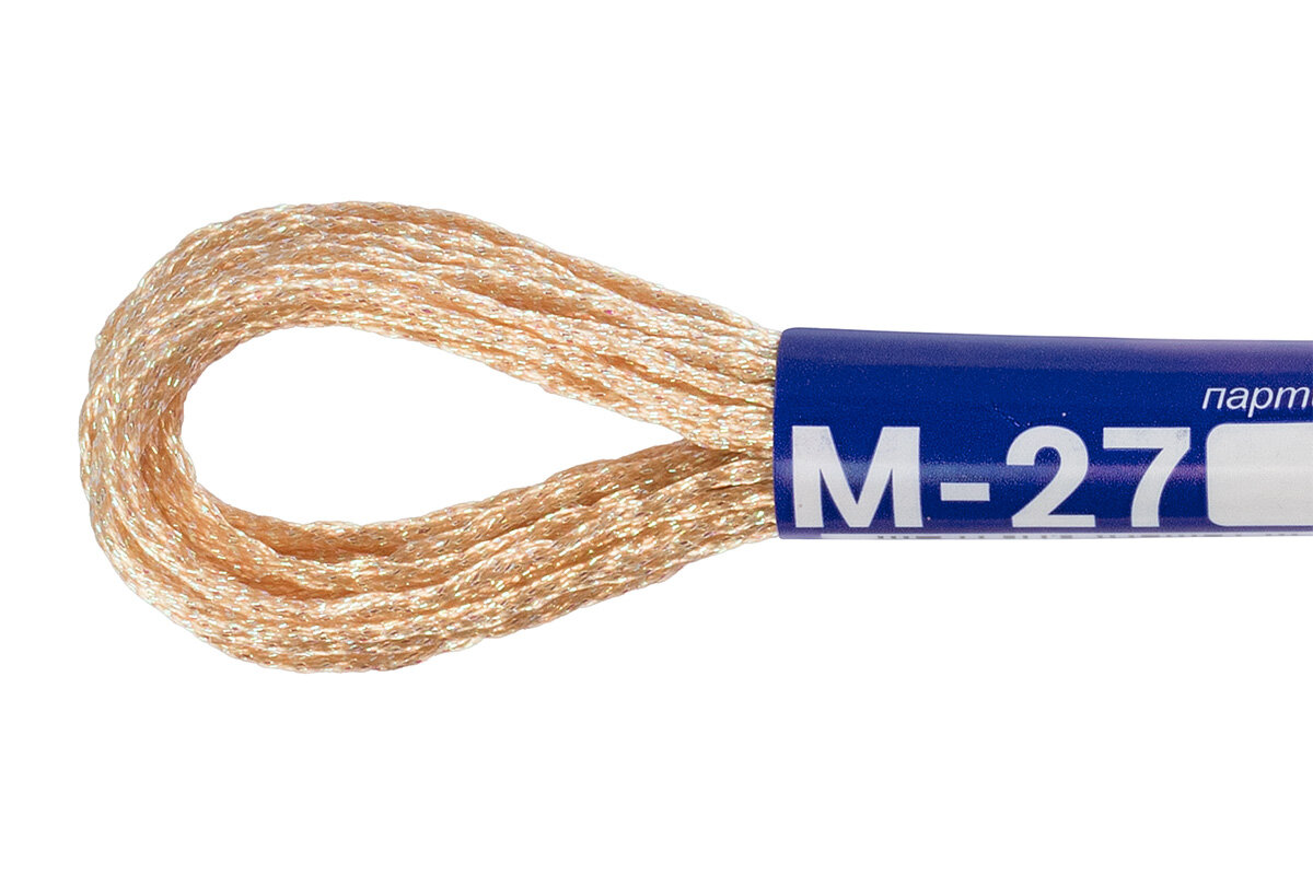 Мулине Gamma NM металлик, нитки для вышивания 8 м, M-27 золотой, 1 штука, 100% полиэстер