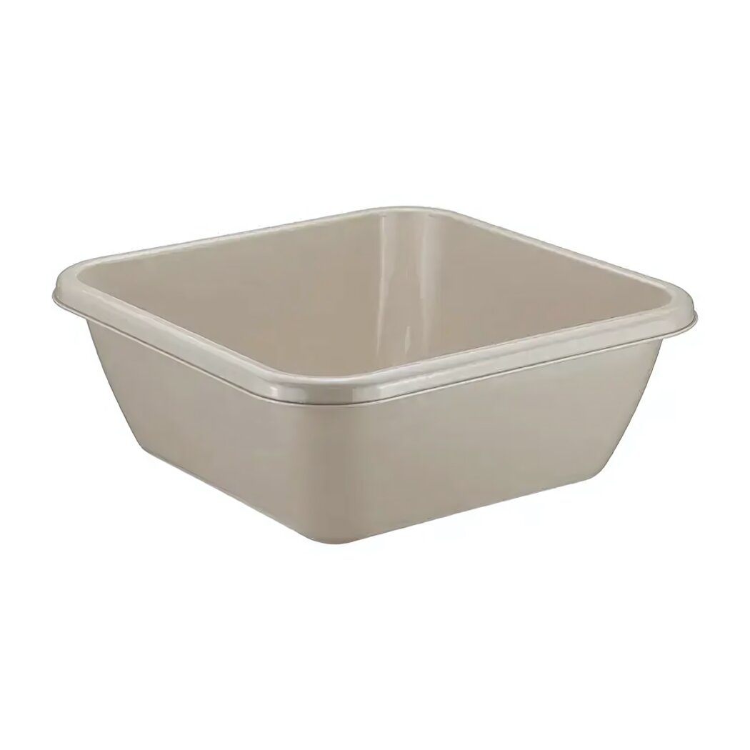 Таз квадратный 8л, пластик, цвет латте, удобная форма для хранения