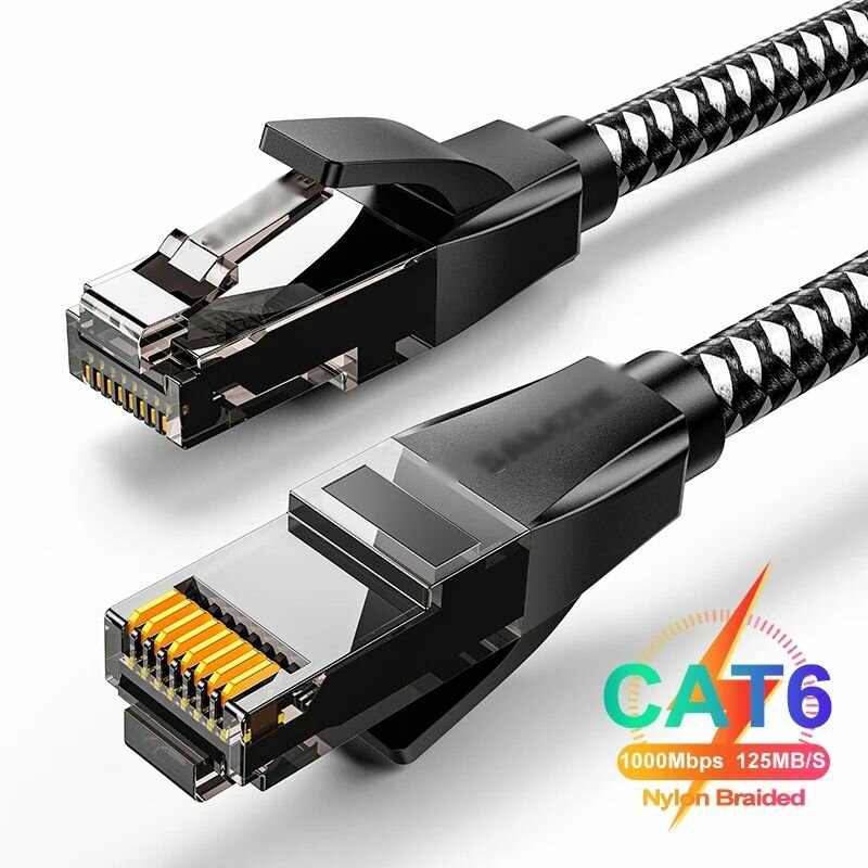 Кабель Ethernet Ca6 Cat 6, гигабитный высокоскоростной интернет-кабель 1000 Мбит/с, экранированный сетевой кабель RJ45 для ПК PS5 PS4 PS3