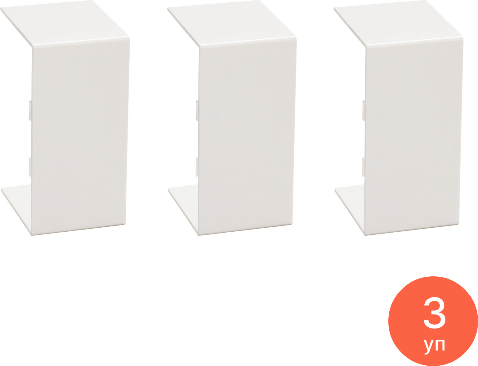 Соединитель для кабель-каналов IEK / ИЕК Elecor на стык КМС, из пластика, белый, 40×25мм, 4шт. / электрика (комплект из 3 уп)