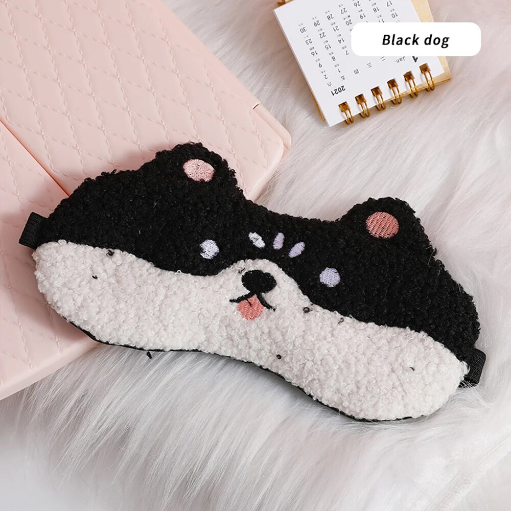 Плюшевая маска для сна Sort Eye Covers black dog