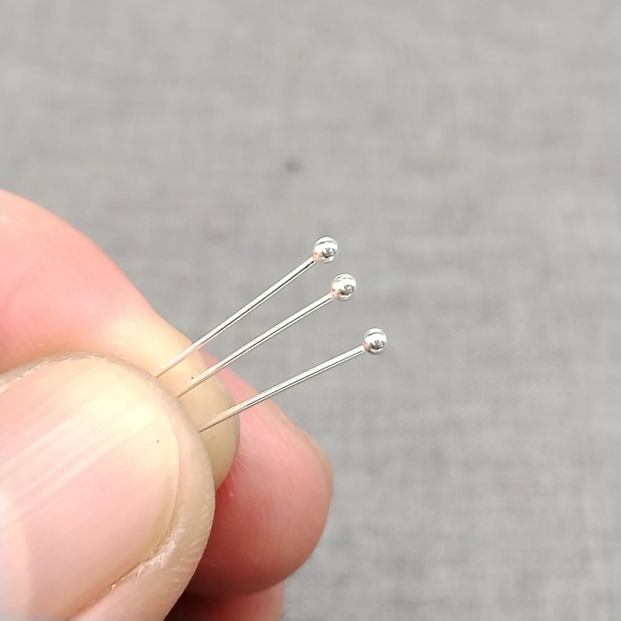 Серебряные плоские булавки для шаровой головки Zewelis 12-50 мм 12mm(50 pieces), Ball Head