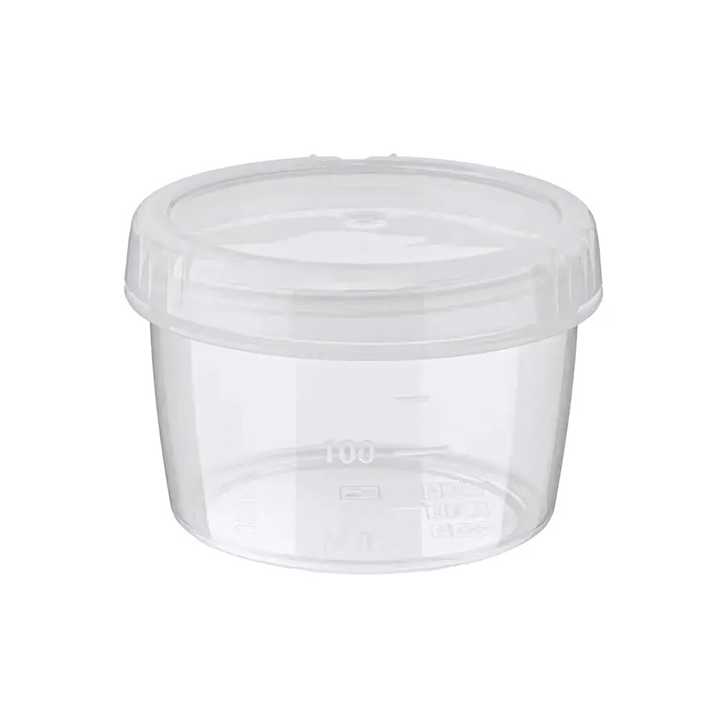 Банка для хранения продуктов с герметичной крышкой, 0,25 л, прозрачный пластик, цилиндрическая форма