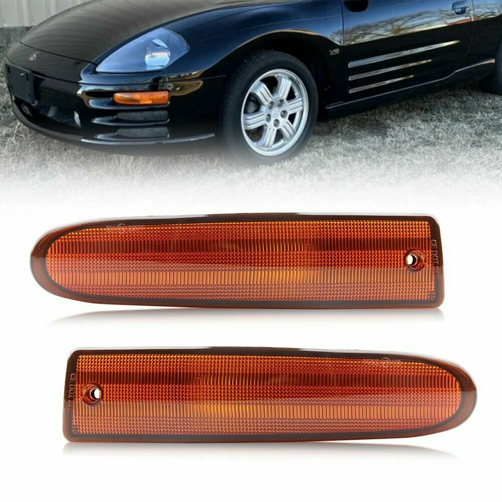 2шт Передние Световой сигнал поворота С Янтарными Линзами Для 2000-2002 Mitsubishi Eclipse и нет Лампочки/гнезда .