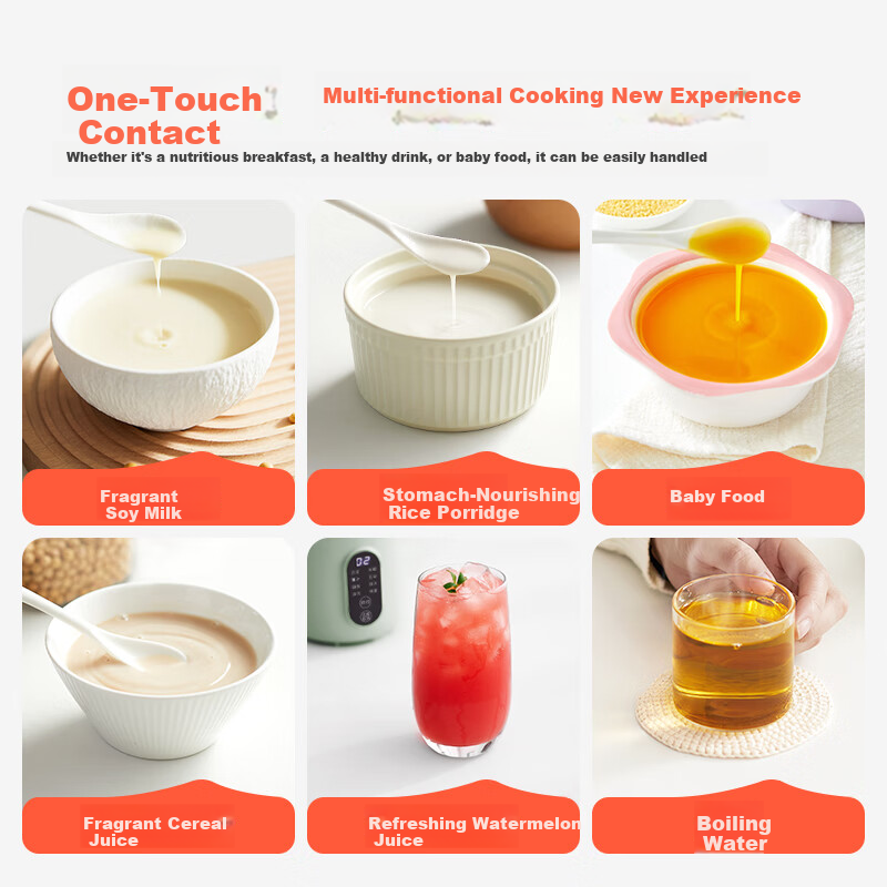 Ankale Nutrient Extractor Household Fully Automatic Multi-functional Small 1-3 Person Wall-breaking Soymilk Machine "850mL Ivory White"