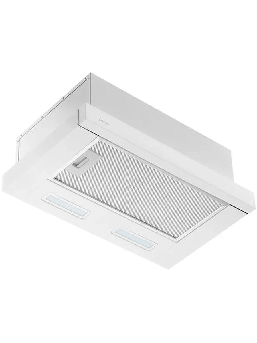Вытяжка DEXP YT50W, телескопическая, встраиваемая, антивозвратный клапан, белая