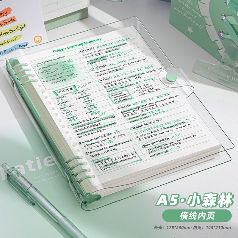 Блокнот "Маленький лес", прозрачная мягкая кожа, ПВХ, 120 листов, А5